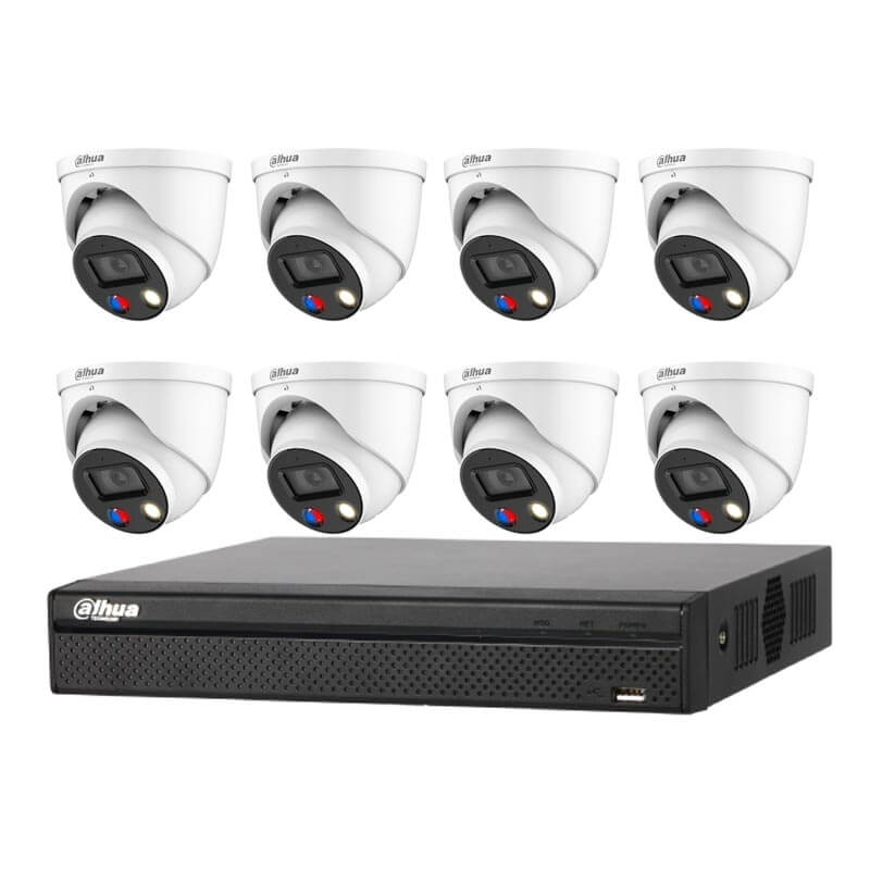 8 Dahua 5MP Full-color Eyeball (IPC-HDW3549H-AS-PV) with 8Ch NVR (DHI ...
